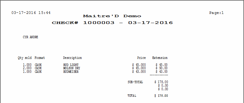 Billing Report